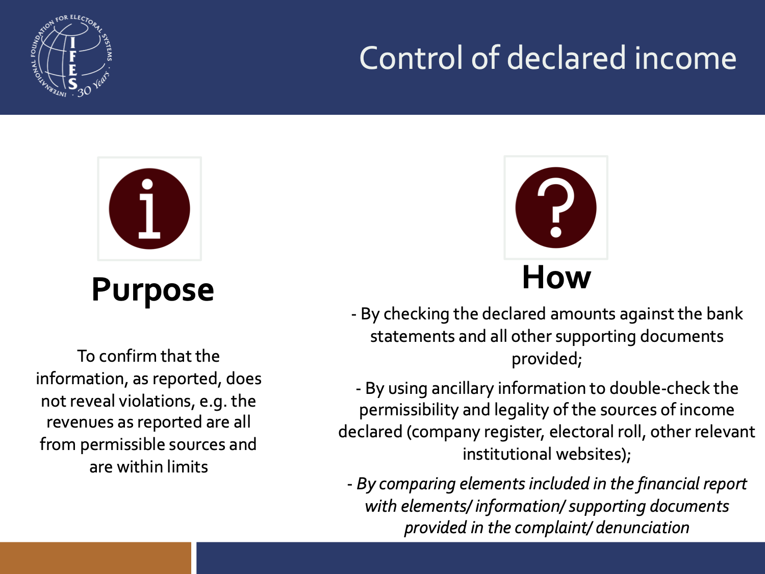 Control of declared income purpose.png | IFES - The International ...